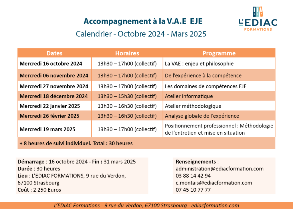 Accompagnement à la VAE Éducateur de jeunes enfants | EDIAC Formations